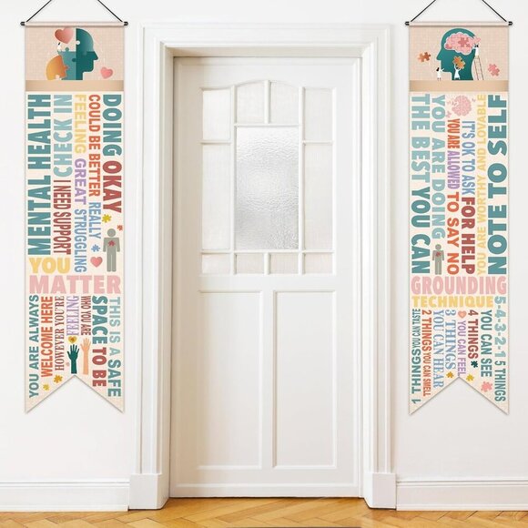 Other | 2 Pcs Mental Health Classroom Decorations Motivational Porch ...